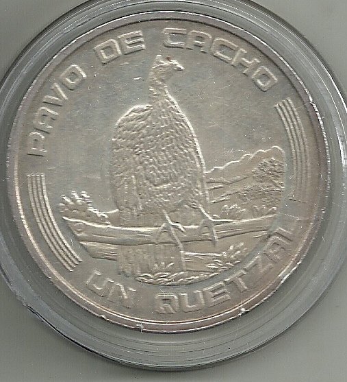 GUATEMALA ENCUENTRO 2 MUNDOS PAVO DE CACHO 1 QUETZAL 1994 PLATA