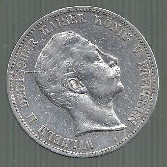 ALEMANIA PRUSIA FUNF MARK BERLIN 1907 KM 523